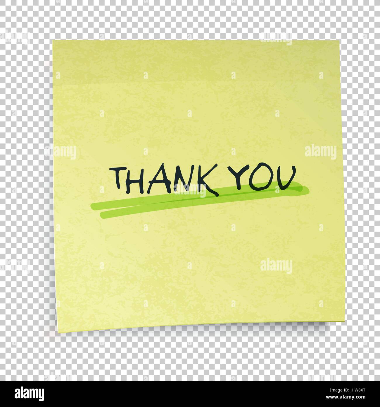 Yellow sticky notes with Thank You Message Stock Vector Image & Art - Alamy