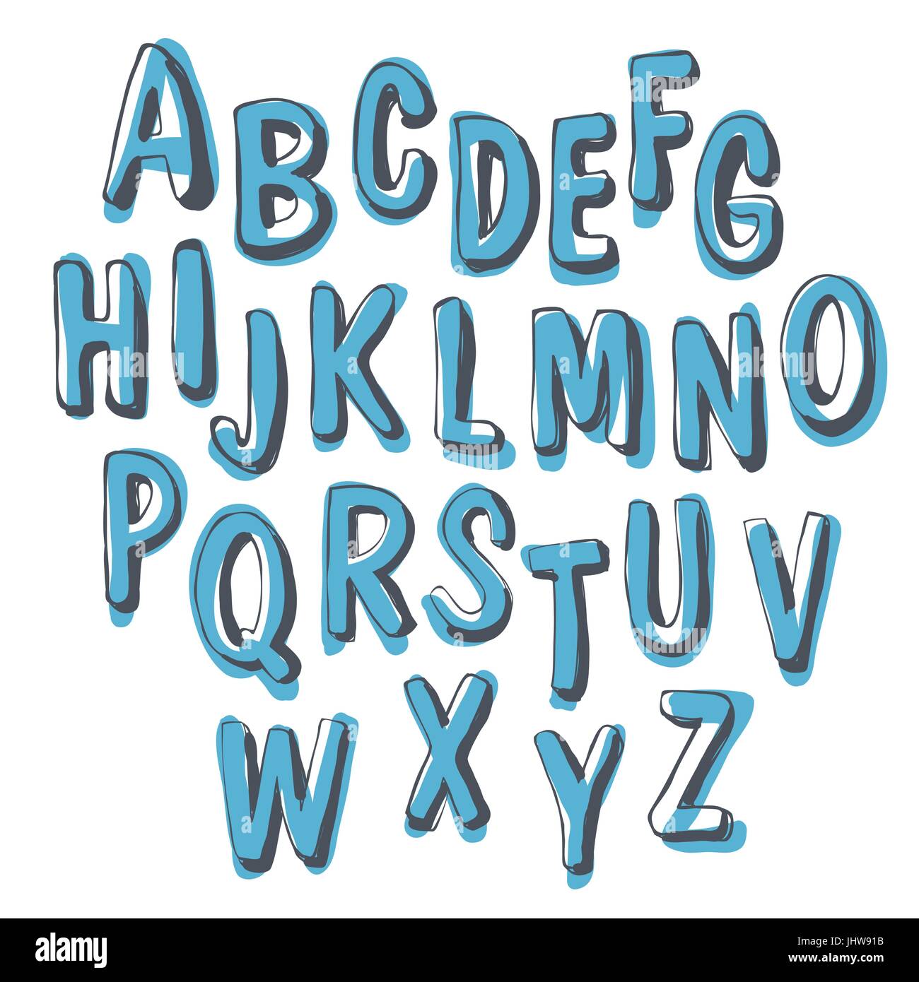 Shadowed alphabet Stock Vector Images - Alamy
