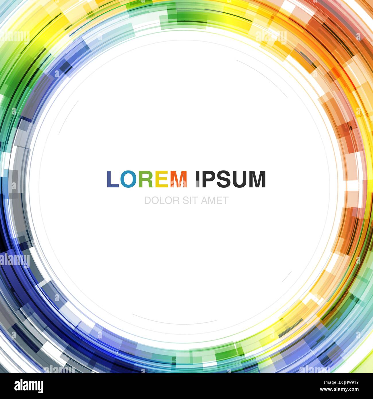 Colorful Background with Circle Shape in Center. Vector Template for ...