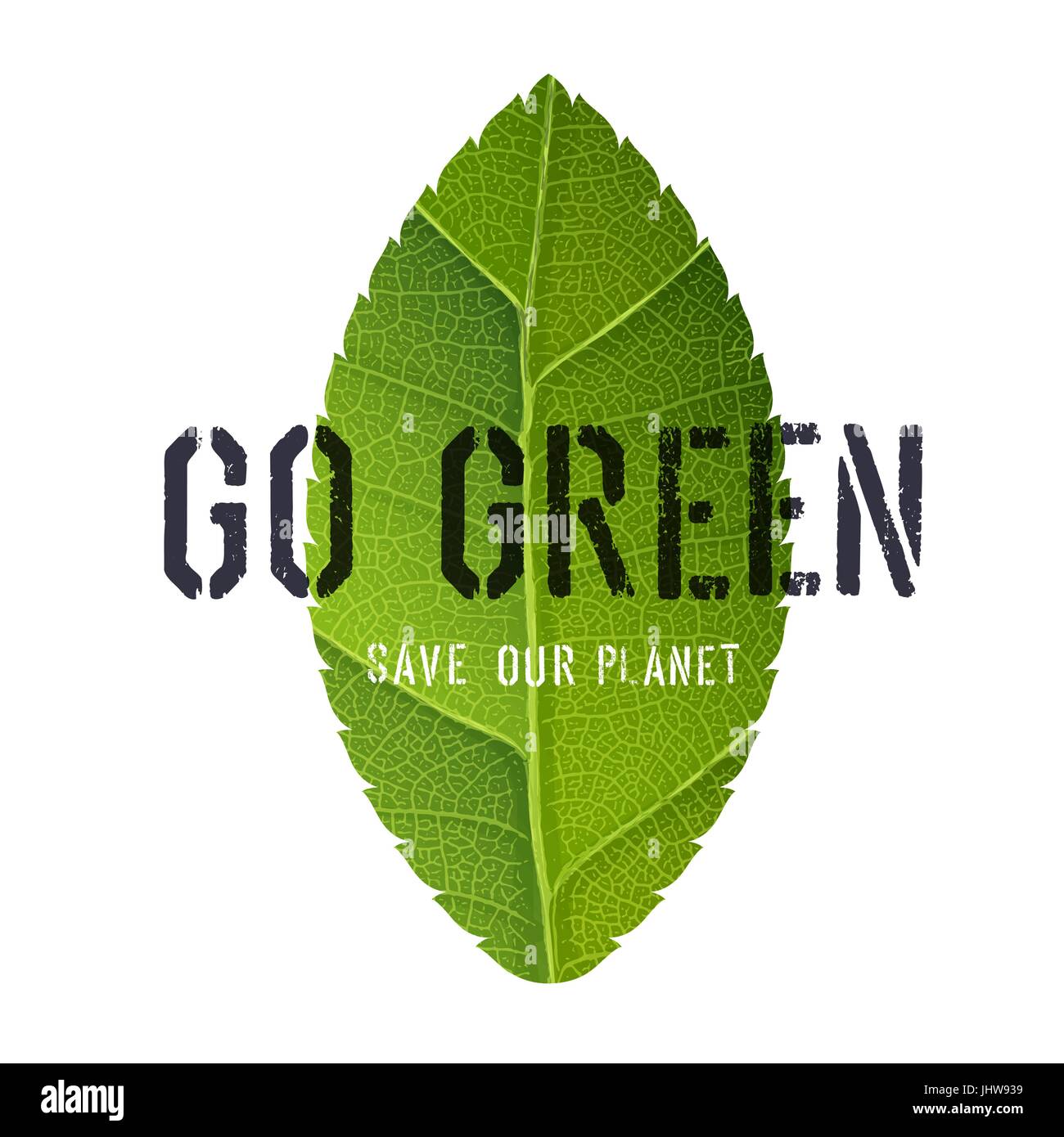 Go Green Poster with Leaf Symbol Stock Vector Image & Art - Alamy