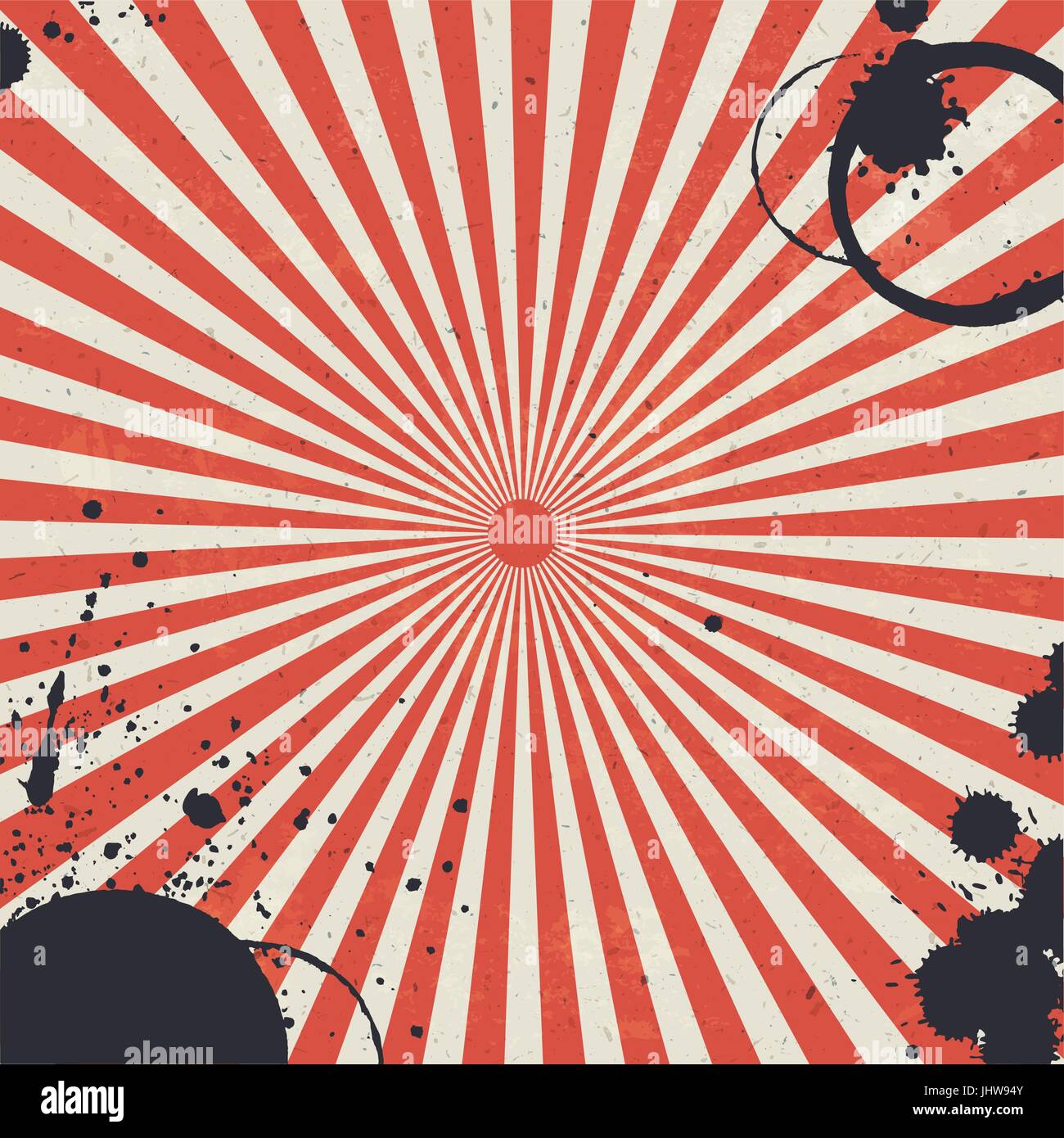 Red retro rays background with stains, grungy styled and textured Stock ...