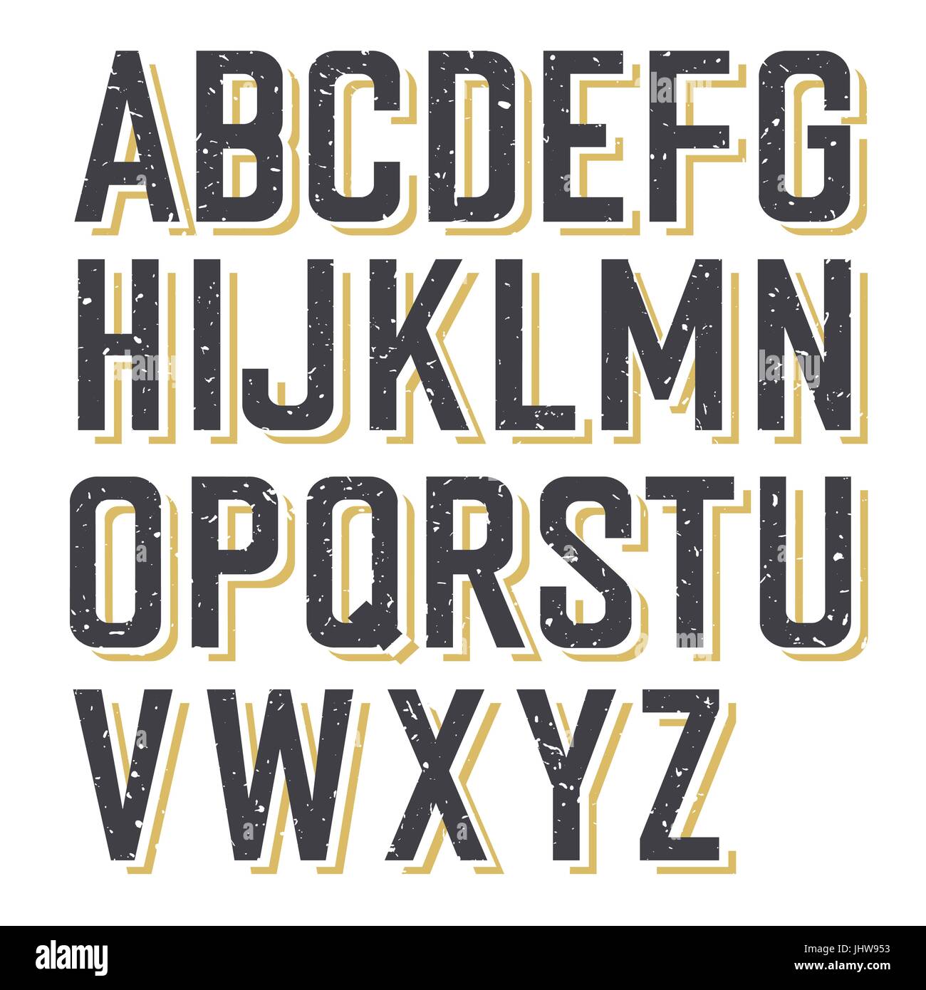 Retro Styled Textured Alphabet Stock Vector Image & Art - Alamy