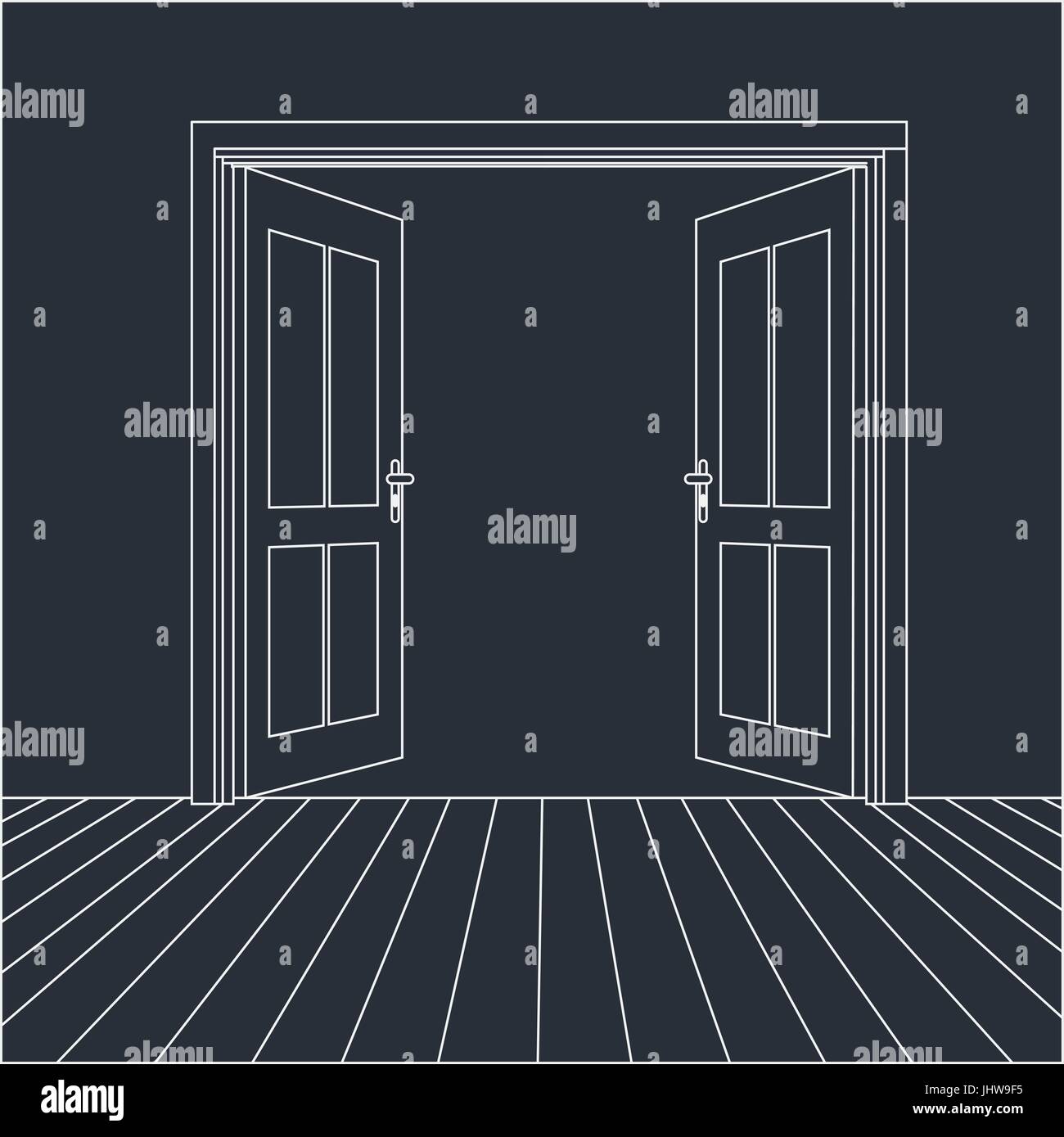 Interior doors new house Stock Vector Images - Alamy