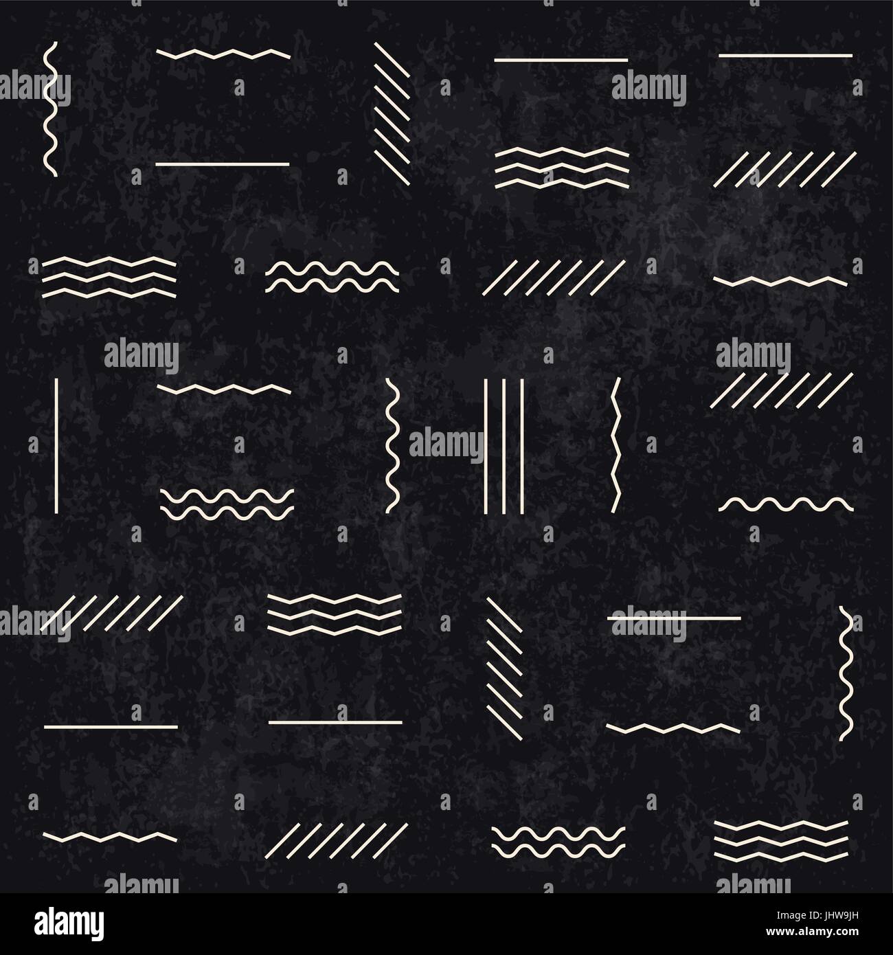 Geometric lines pattern on dark textured background. Retro monochrome ...