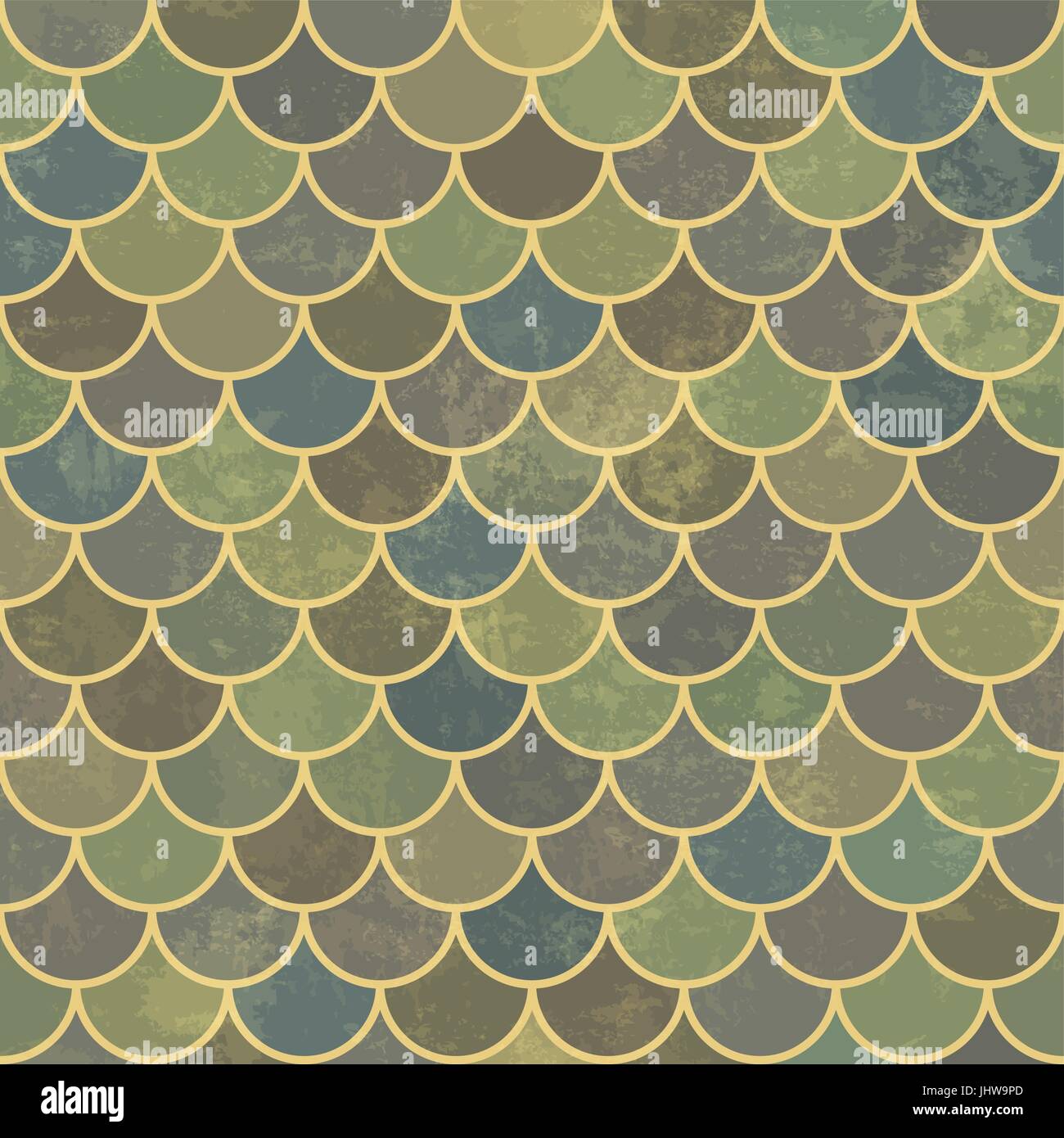 Blue asian fish scale retro pattern. Grunge and seamless. Grunge ...