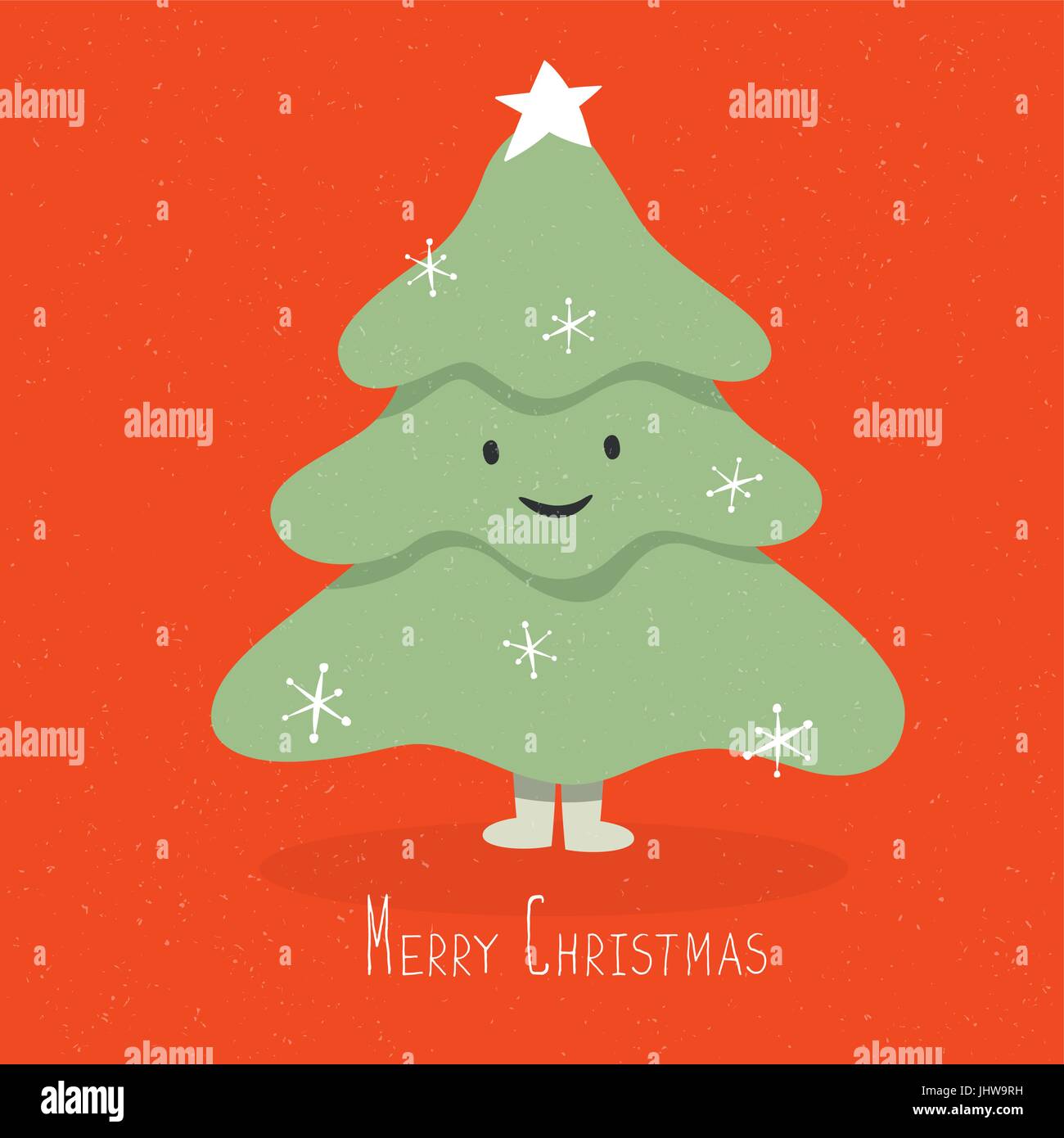 Happy and smile Christmas Tree Character. Vector cartoon illustration ...