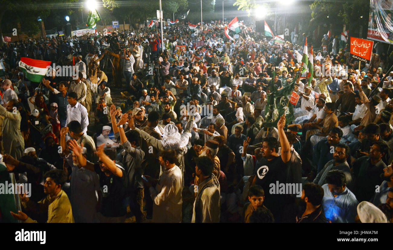Thousands Supporters of Pakistan Awami Tehreek holding placards during ...