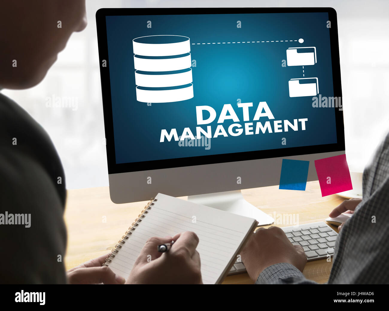 DATA MANAGEMENT File Database Cloud Network technology concept Stock Photo - Alamy