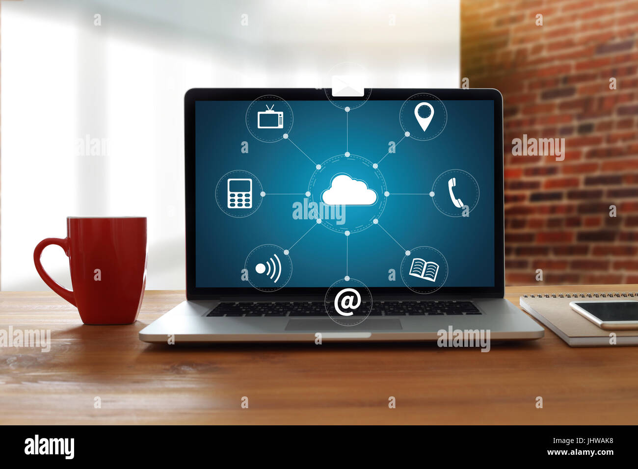 Cloud Computing diagram Network Data Storage Technology Service Stock ...