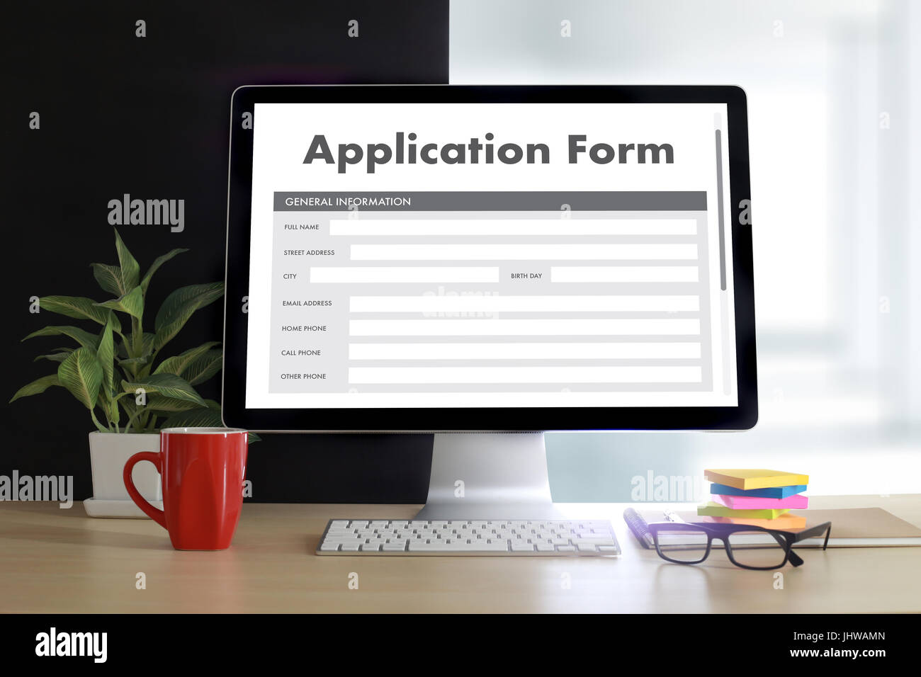 business man working on laptop computer use Online Web Job Application ...