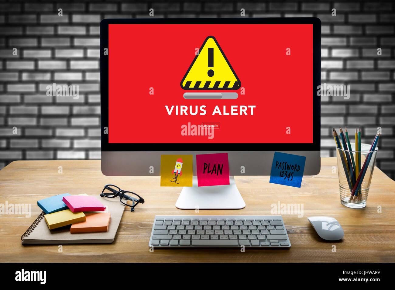 Virus Alert Warning Digital Browsing Firewall Hacker Protection Concept ...