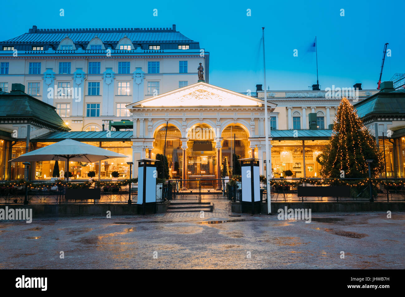 Helsinki, Finland. Famous And Popular Place Is Cafe, Bar, Restaurant On ...