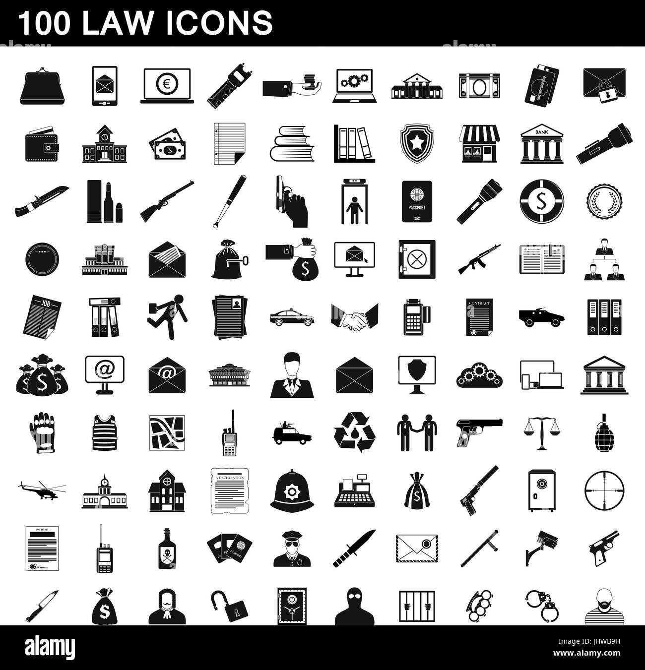 100 law icons set, simple style Stock Vector Image & Art - Alamy
