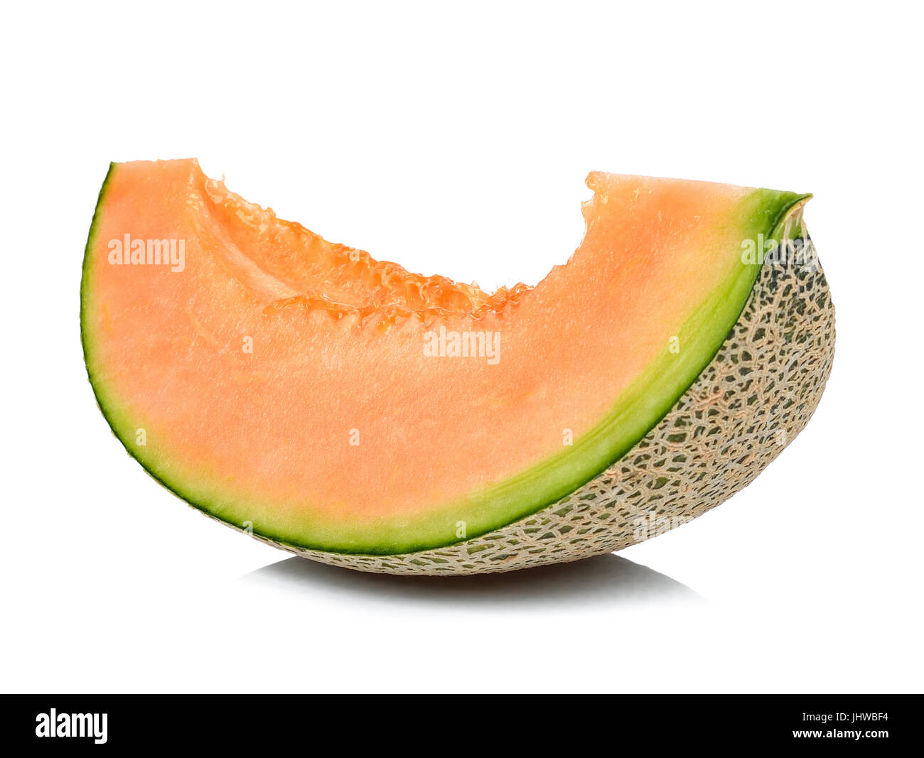 Slice of melon isolated on white background Stock Photo - Alamy