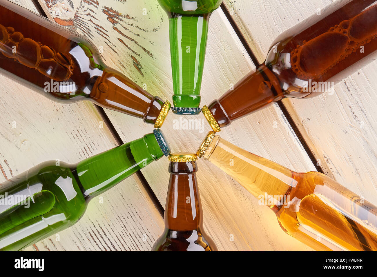 Star from glass bottles of beer Stock Photo - Alamy