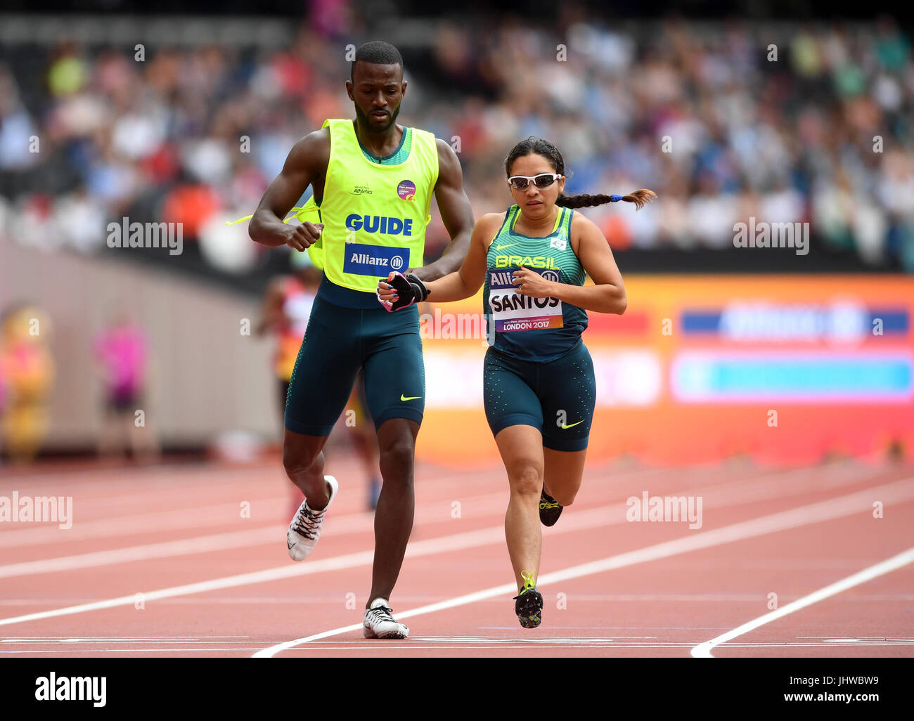 Brazil's Jhulia Santos competes in the Women's 400m T11 first heat ...