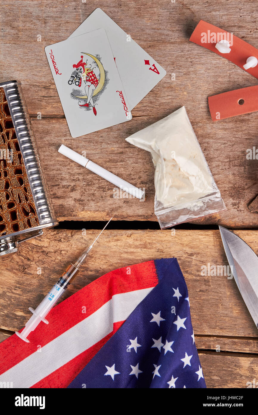 Concept of hard narcotics addiction Stock Photo - Alamy