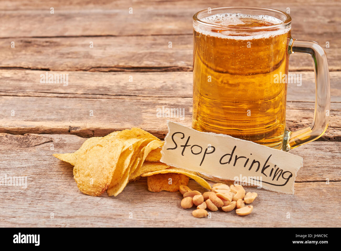 Stop drinking beer concept Stock Photo - Alamy