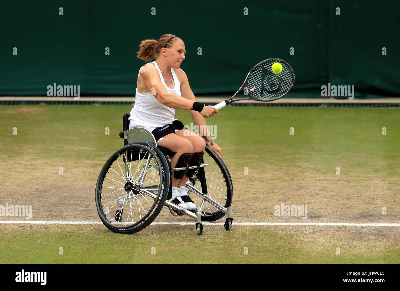 Jordanne Whiley during the Ladies' Wheelchair doubles final on day ...
