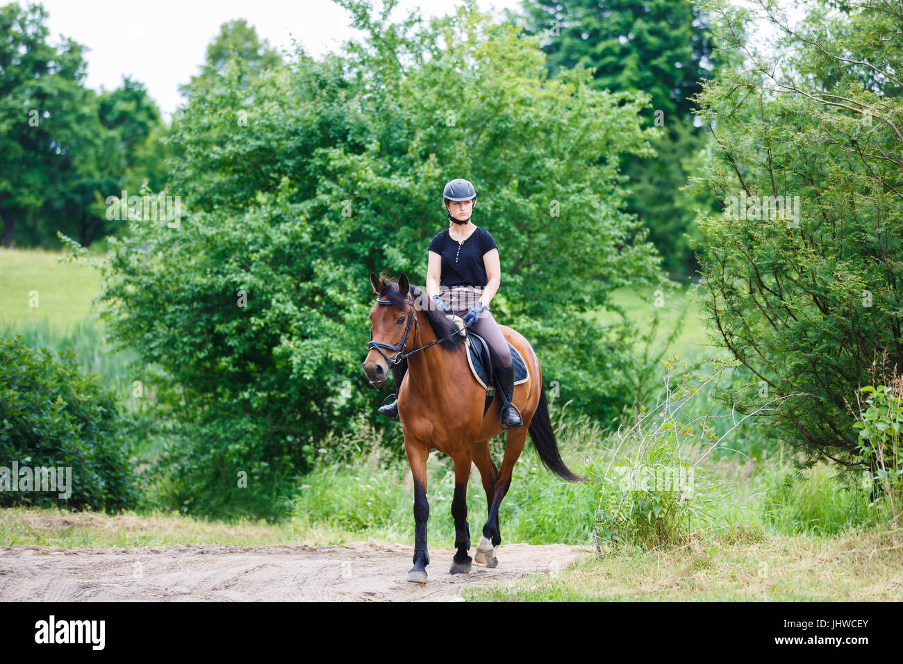 Caucasian girl horse hi-res stock photography and images - Alamy
