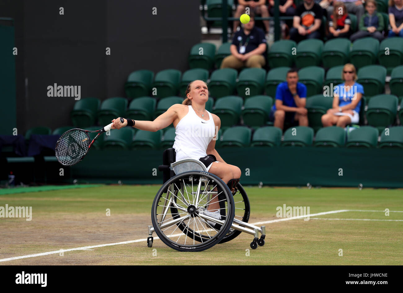 Jordanne Whiley during the Ladies' Wheelchair doubles final on day ...