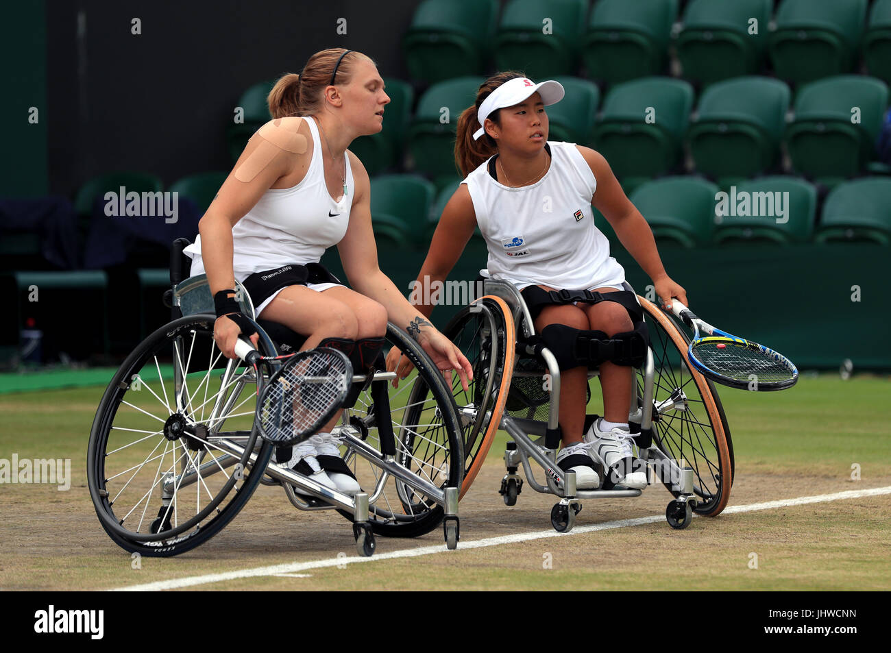 Jordanne Whiley (left) and Yui Kamiji during the Ladies' Wheelchair ...