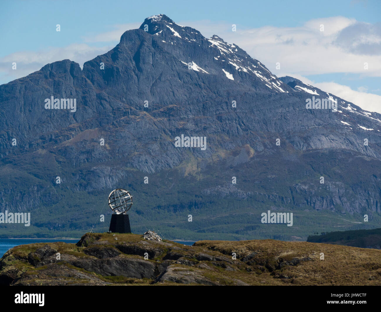 Arctic Circle Monument small Vikingen Island western part of Rødøy ...