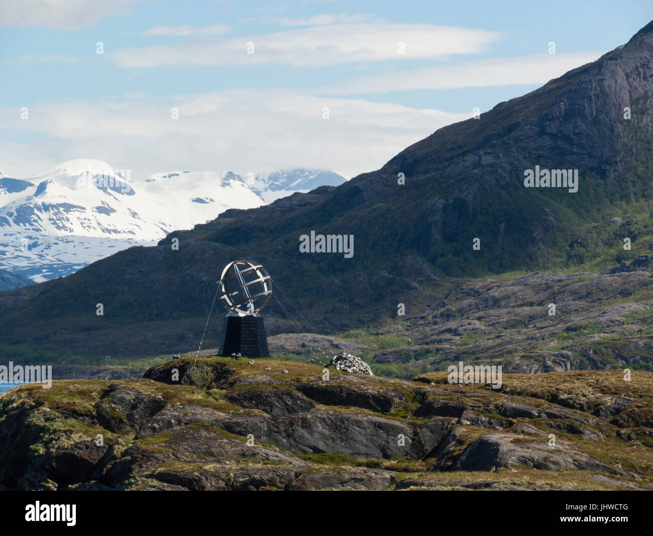 Arctic Circle Monument small Vikingen Island western part of Rødøy ...