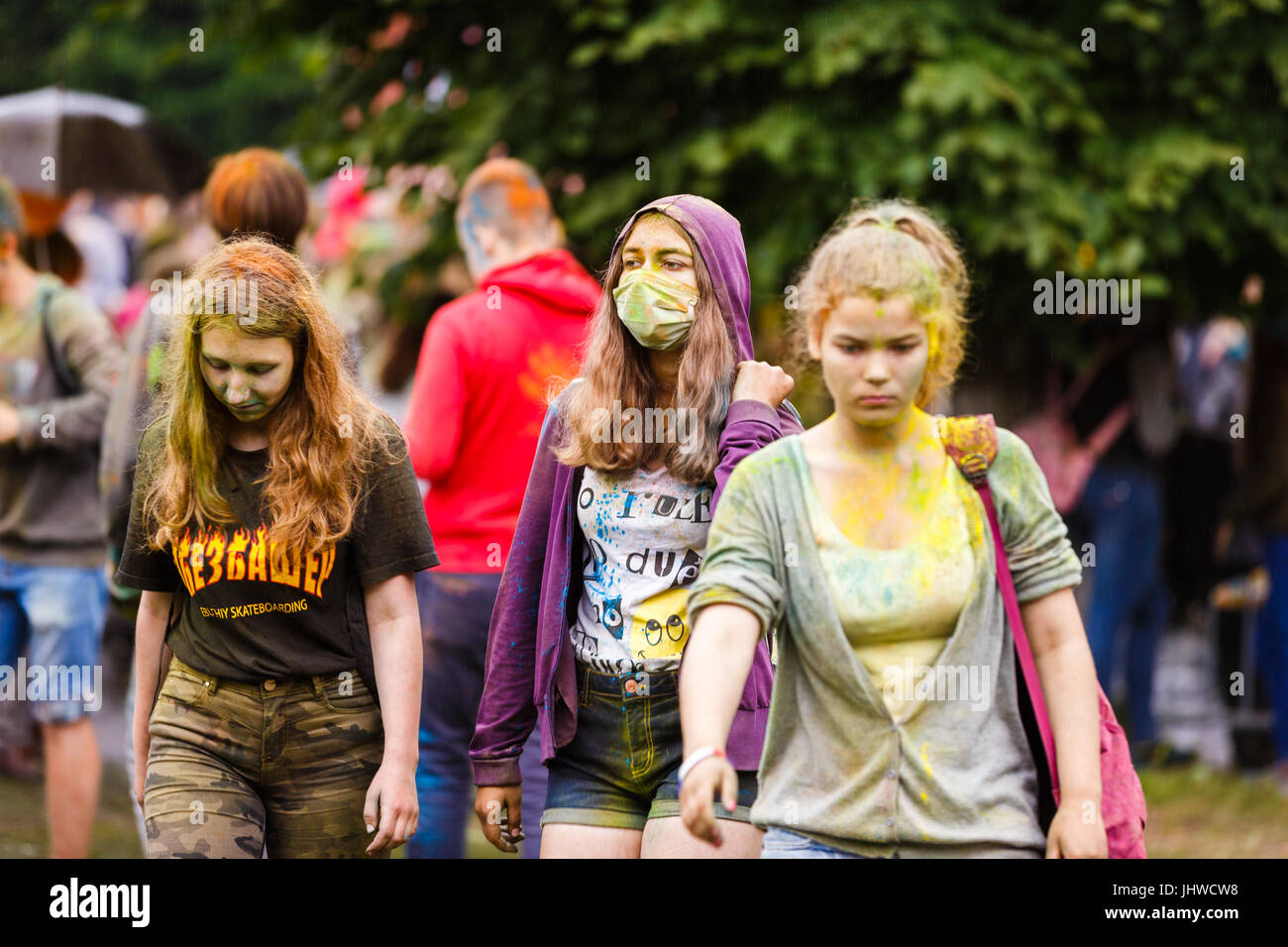 Kaliningrad, Russia - July 08 2017: Young people are celebrating the ...