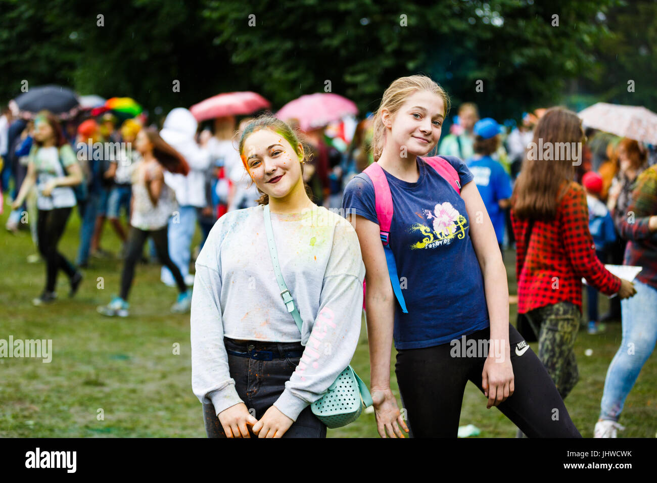 Kaliningrad, Russia - July 08 2017: Young people are celebrating the ...