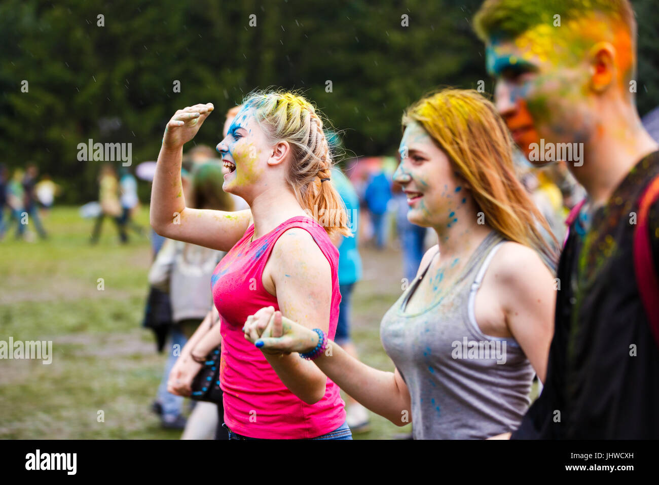 Kaliningrad, Russia - July 08 2017: Young people are celebrating the ...