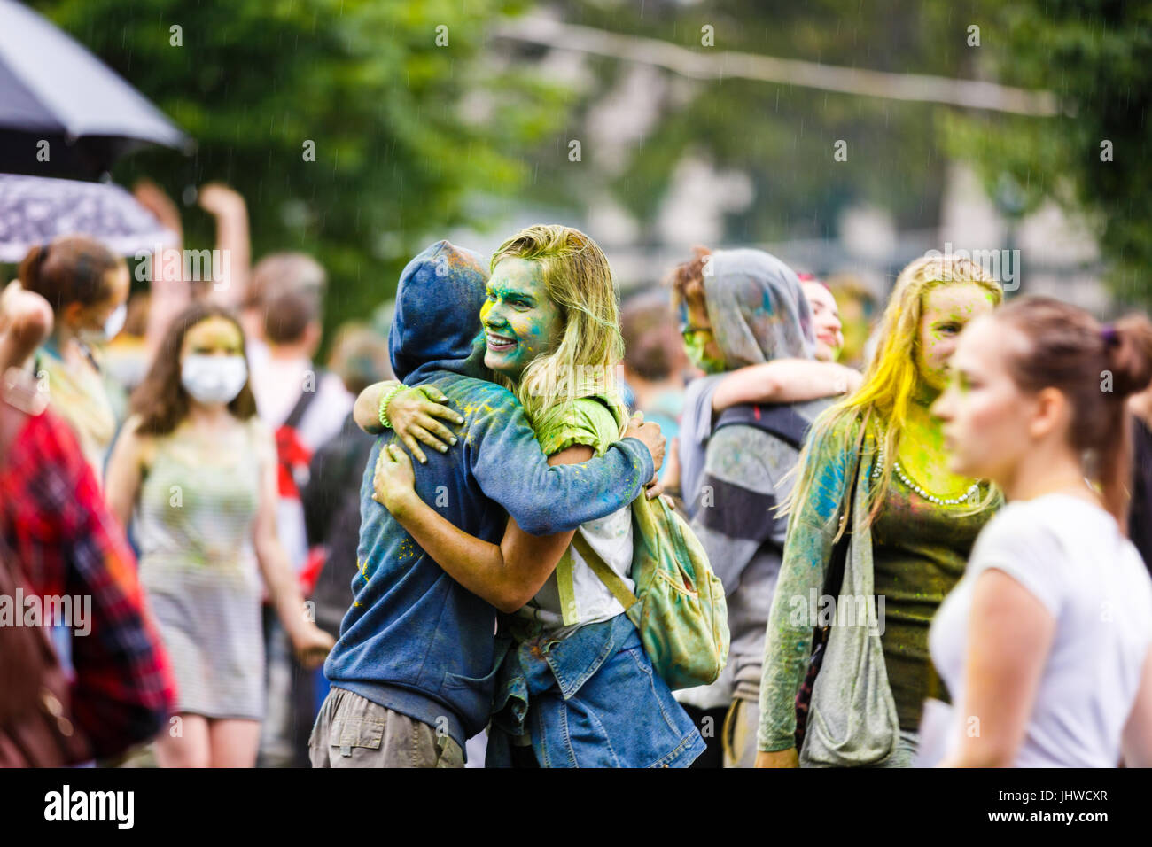 Kaliningrad, Russia - July 08 2017: Young people are celebrating the ...