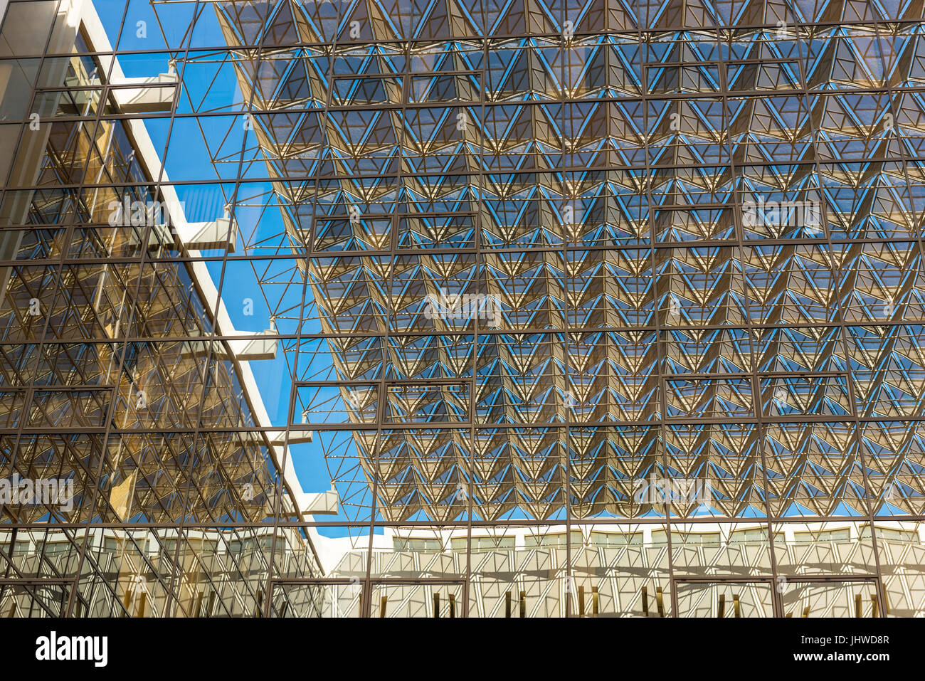 Modern building roof geometric design part. Horizontal shot Stock Photo ...