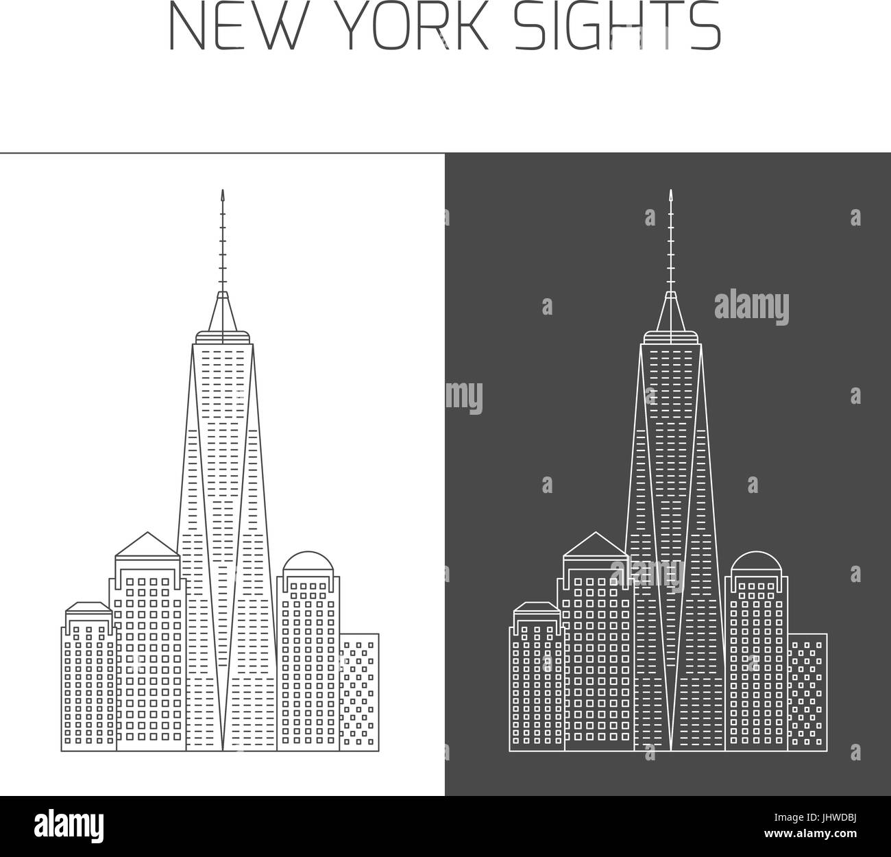 Freedom tower tower one world Stock Vector Images - Alamy