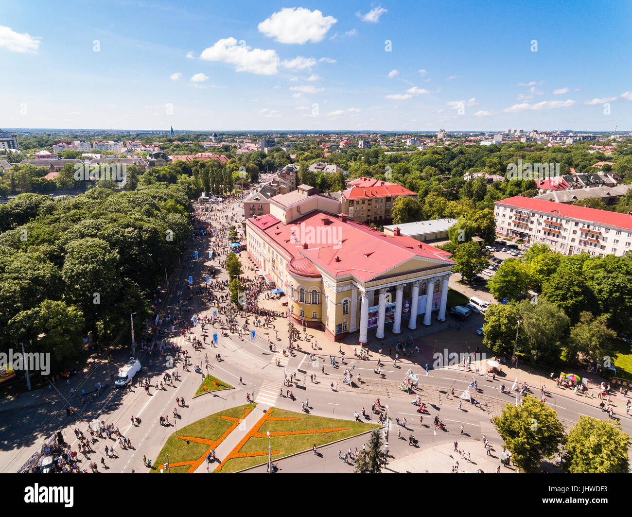 Kaliningrad, Russia - July 09 2017: Bird-eye view of the crowd of ...