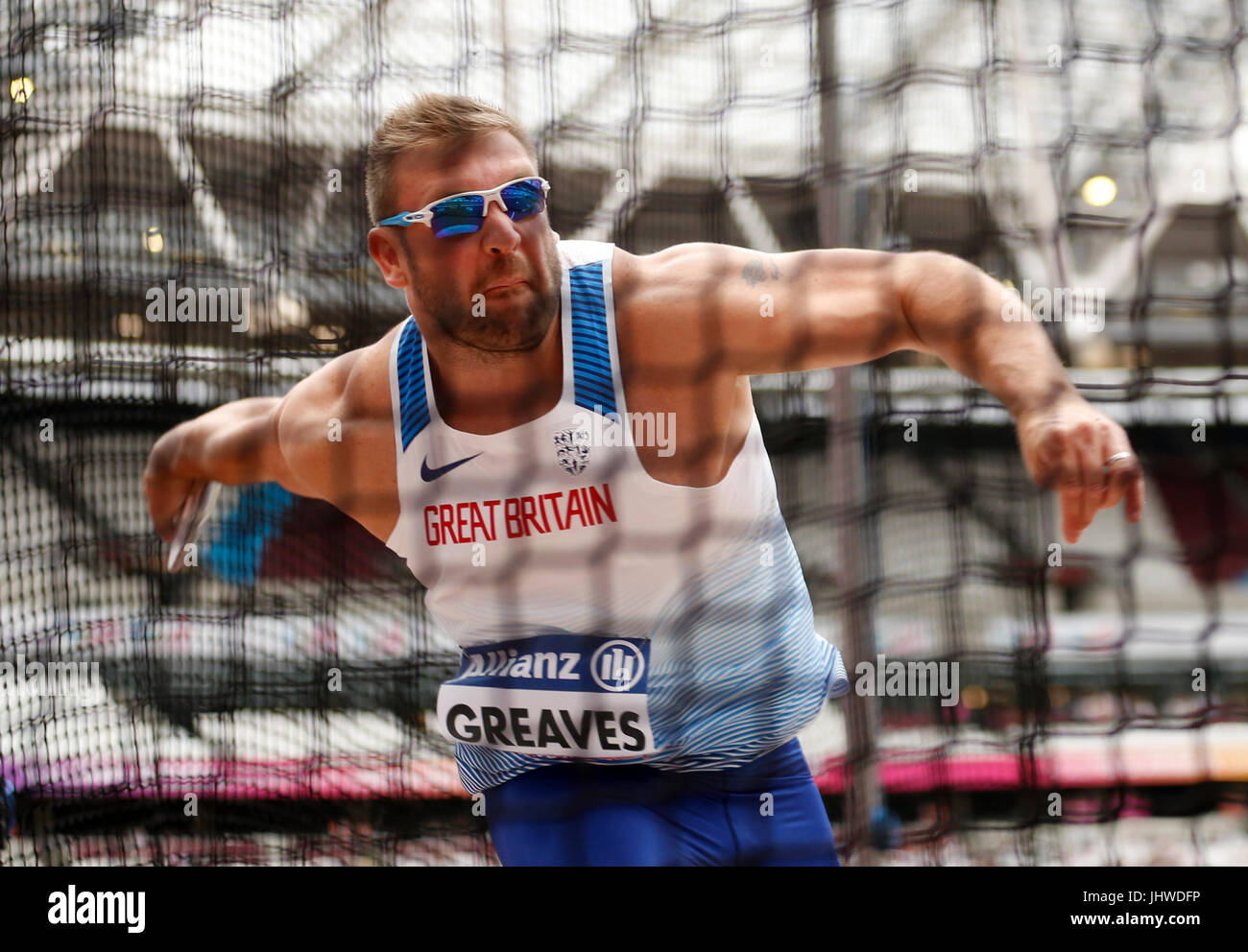 Great Britain's Dan Greaves in action during the Men's Discus F44 Final ...