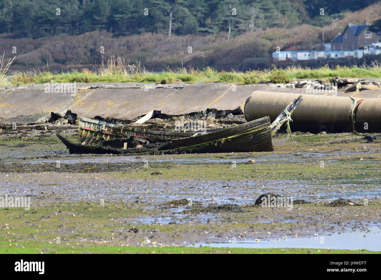 Wrecked rowing boat Stock Photo - Alamy