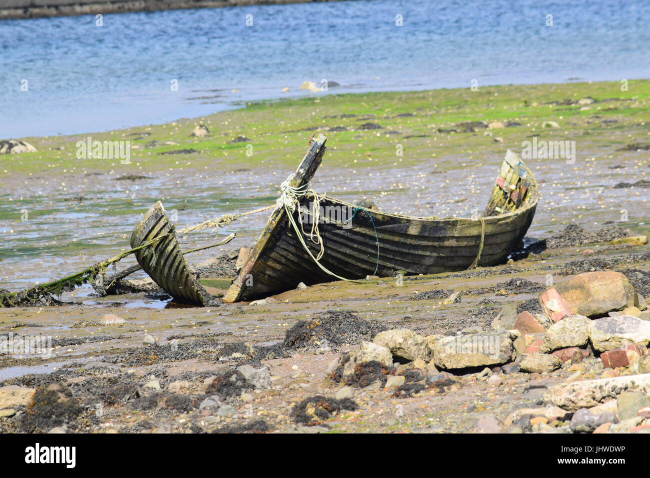 Wrecked rowing boat Stock Photo - Alamy