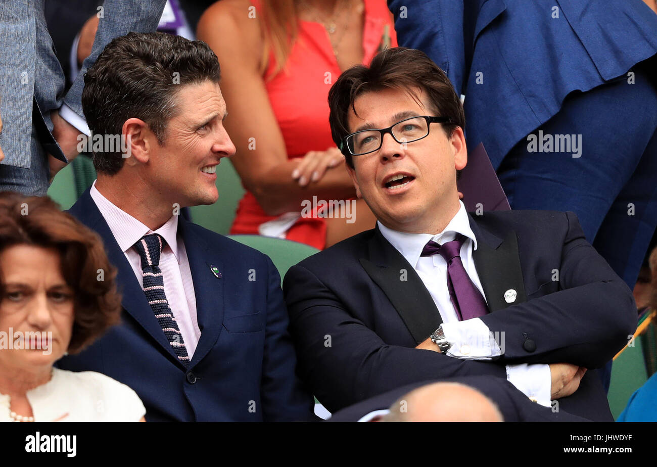 Justin Rose and Michael McIntyre (right) in the royal box of centre ...