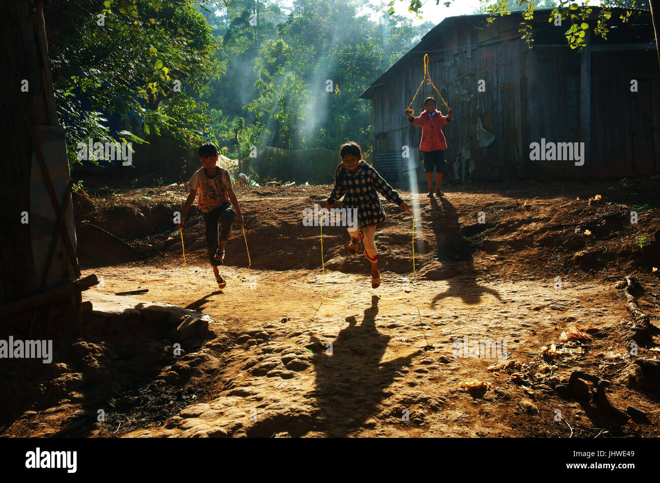 Kid boy jump rope High Resolution Stock Photography and Images - Alamy