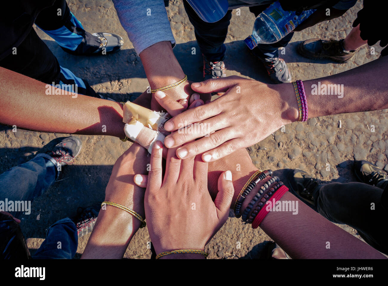 Group people joining hands together Stock Photo - Alamy Group people joining hands together Stock Photo - Alamy