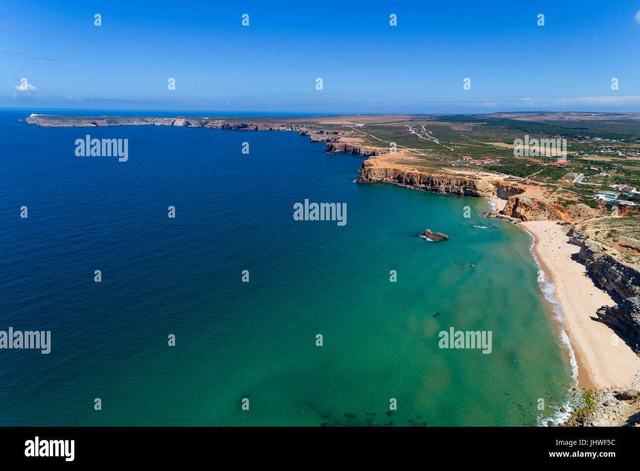 Aerial view of the Tonel Beach (Praia do Tonel) with the Saint Vincent ...