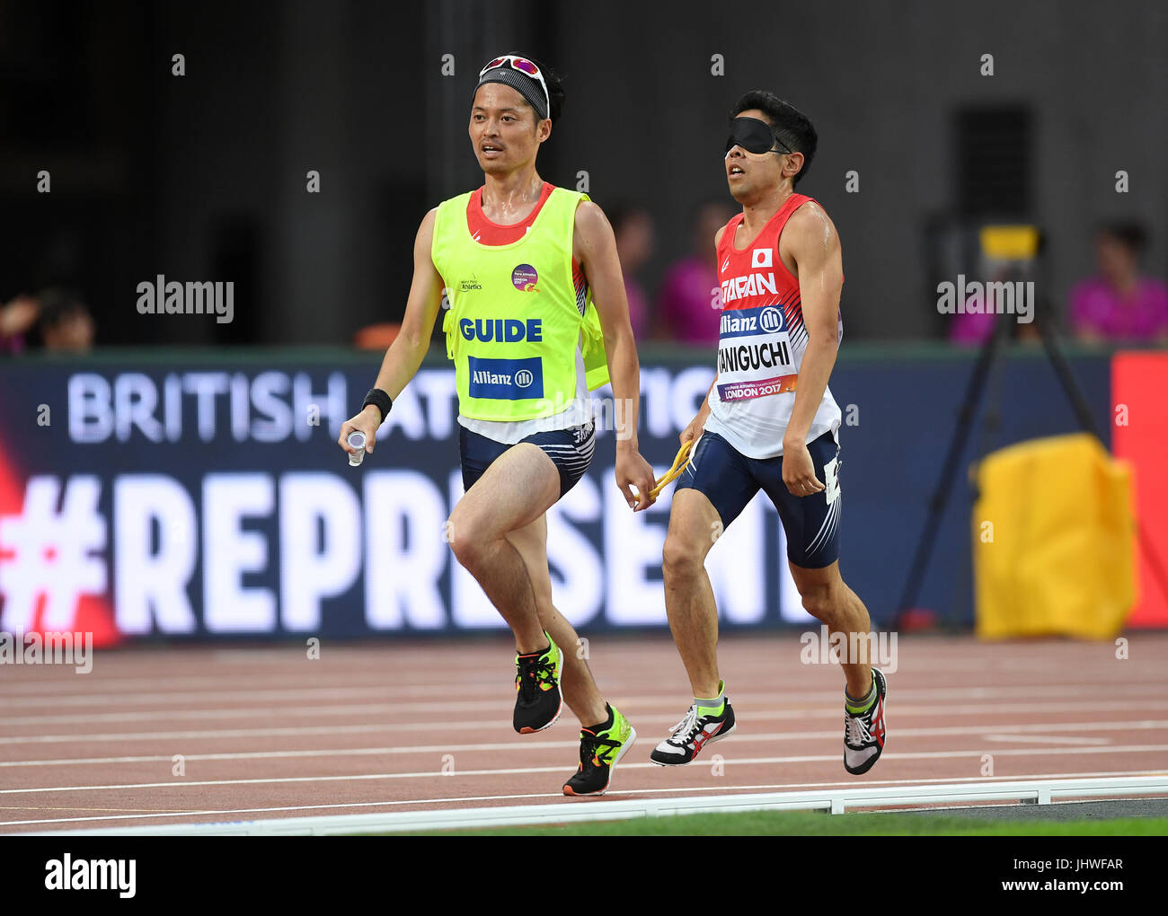 Japan's Masahiro Taniguchi and guide Shogo Matsugaki during the Men's ...