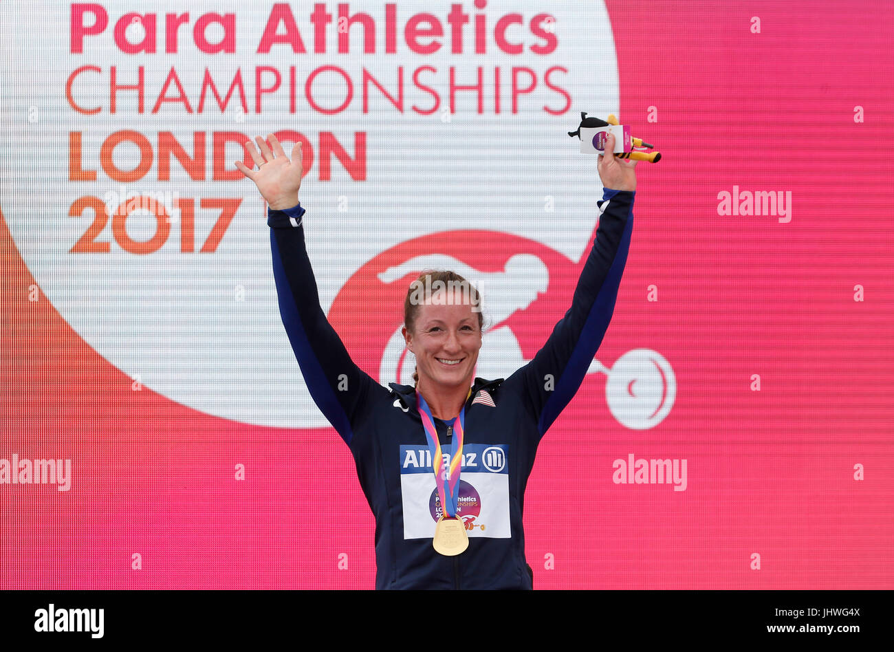 USA's Tatyana McFadden with her gold medal for the Women's 200m T54 ...