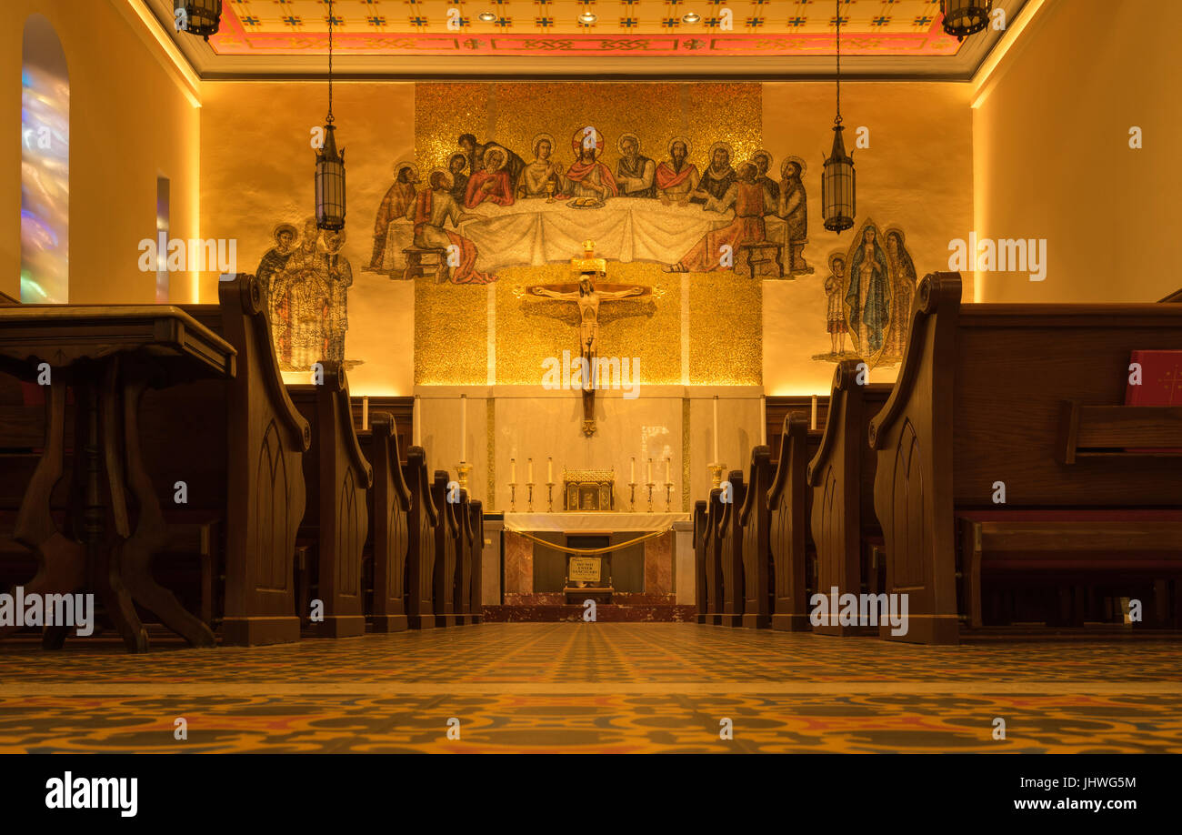 This low angle view of the side chapel in the Cathedral Basilica of St ...