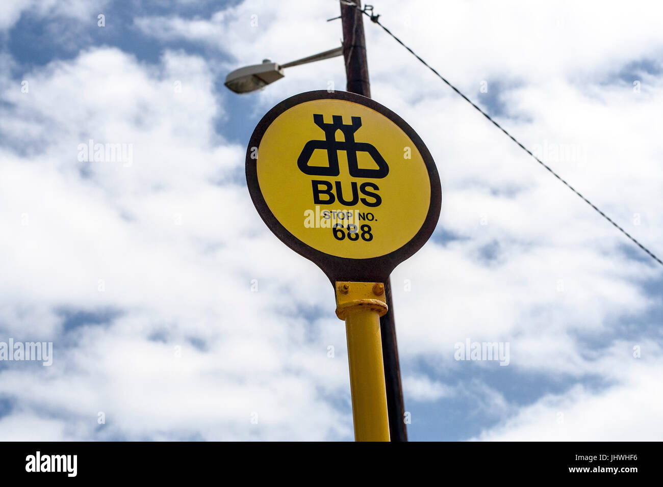 Closeup of a bus stop sign in Dublin Ireland Stock Photo - Alamy