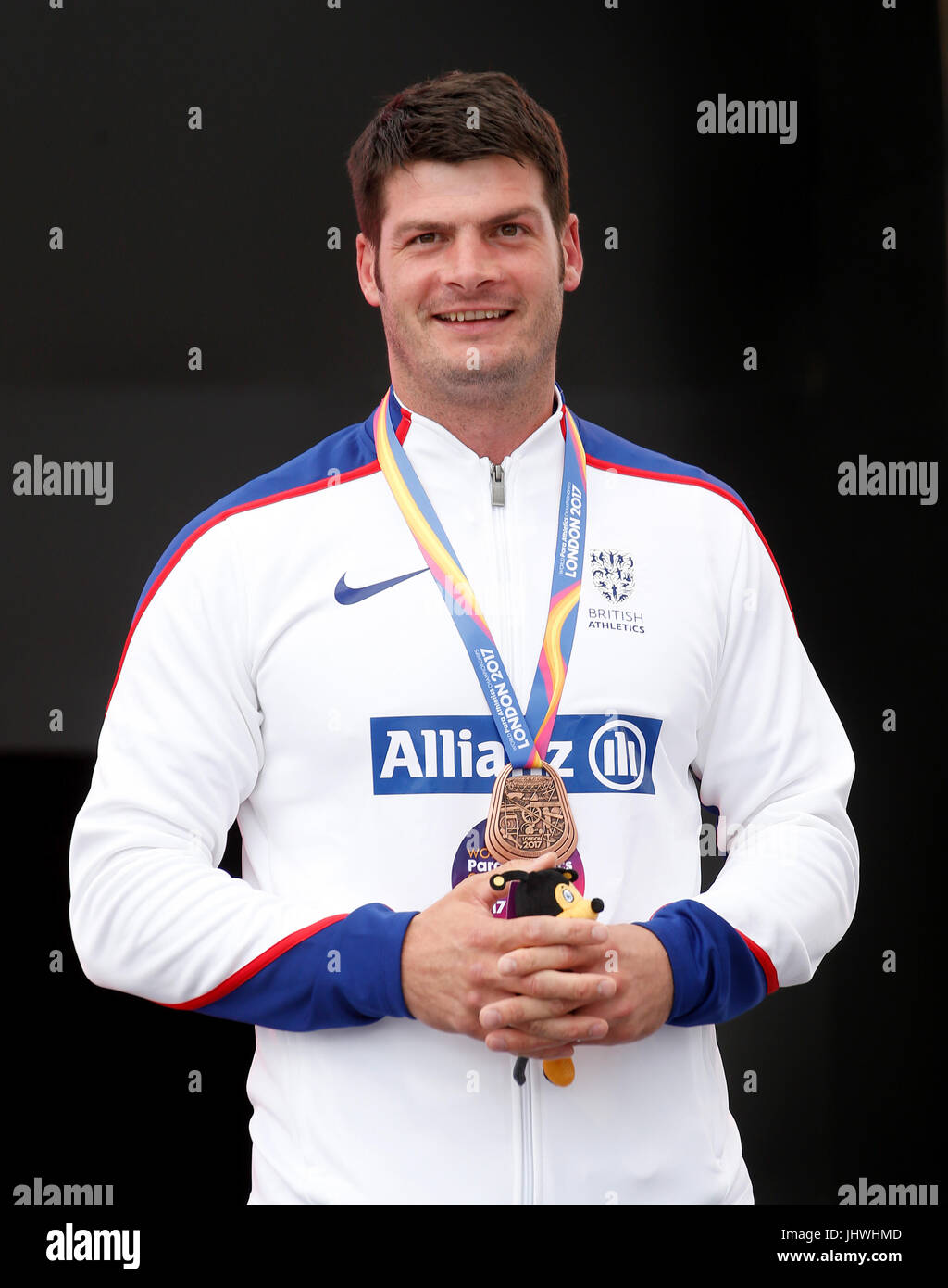 Great Britain's David Henson with his medal for brone medal for Men's ...