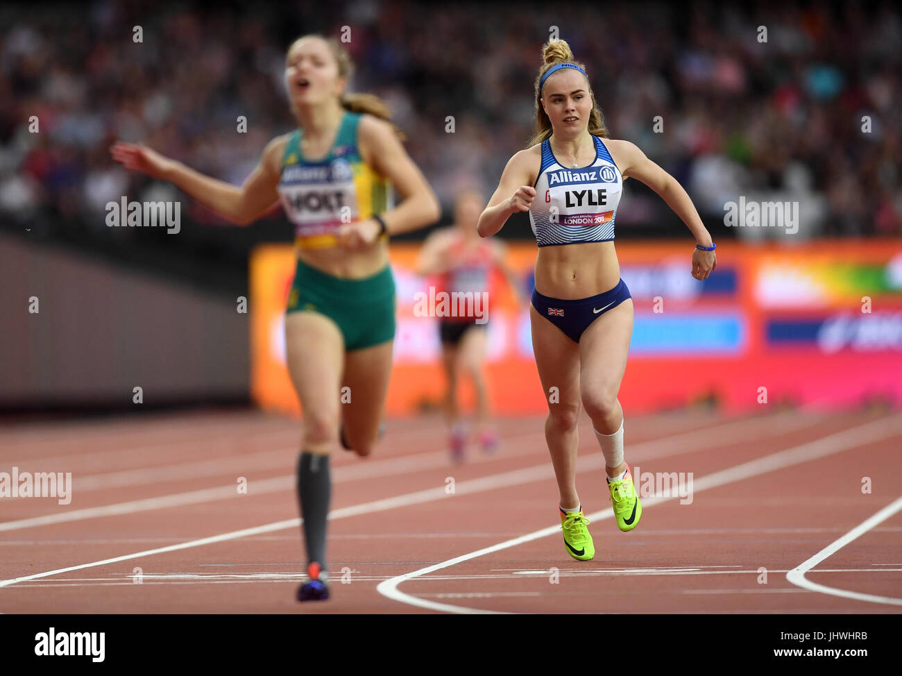 Great Britain's Maria Lyle (right) finishes third to win bronze in the ...