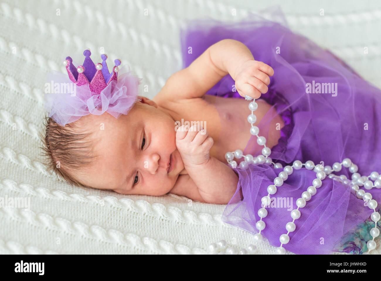 Newborn baby girl princess Stock Photo - Alamy