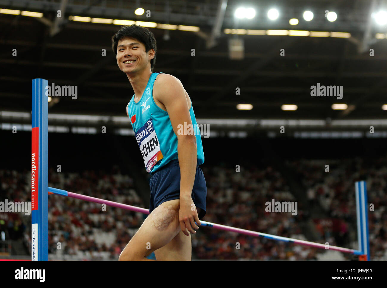 China's Hongjie Chen in the Men's High Jump T47 Final during day three ...
